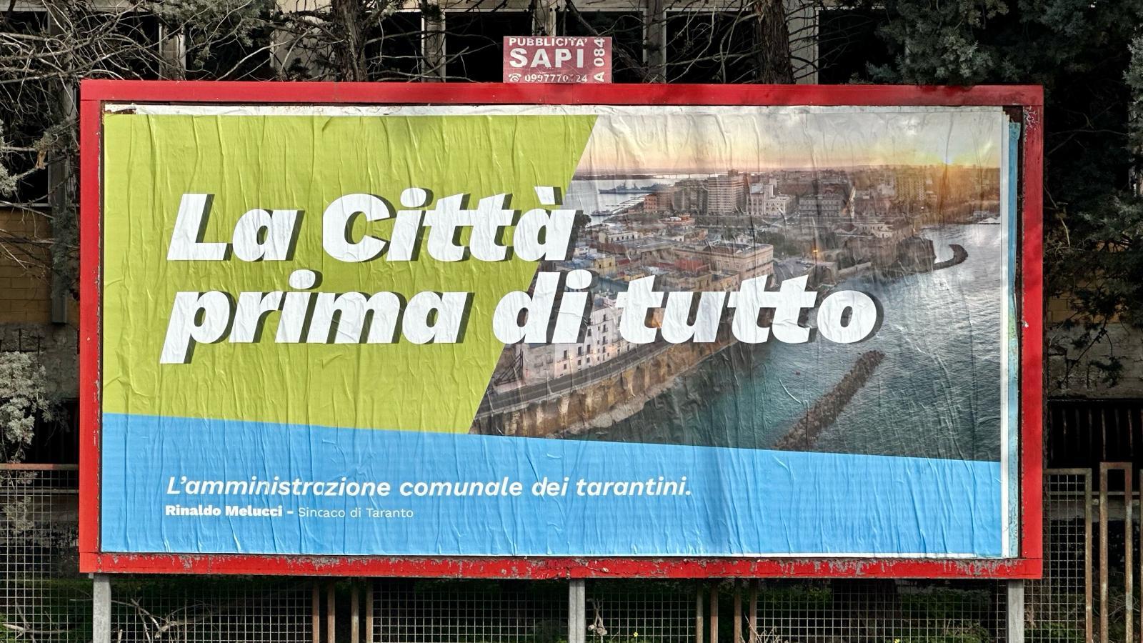 Taranto, la sfida tra Melucci ed Emiliano passa per i cartelloni 6x3 ...