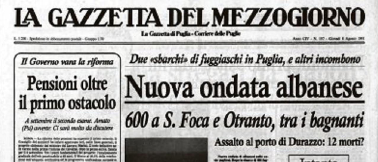La Vlora al porto di Bari, il più grande sbarco dei profughi albanesi ...