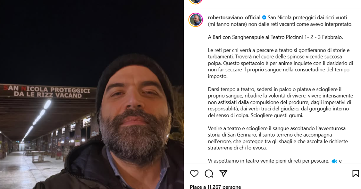 Roberto Saviano a Bari, il selfie al molo e la traduzione sbagliata ...